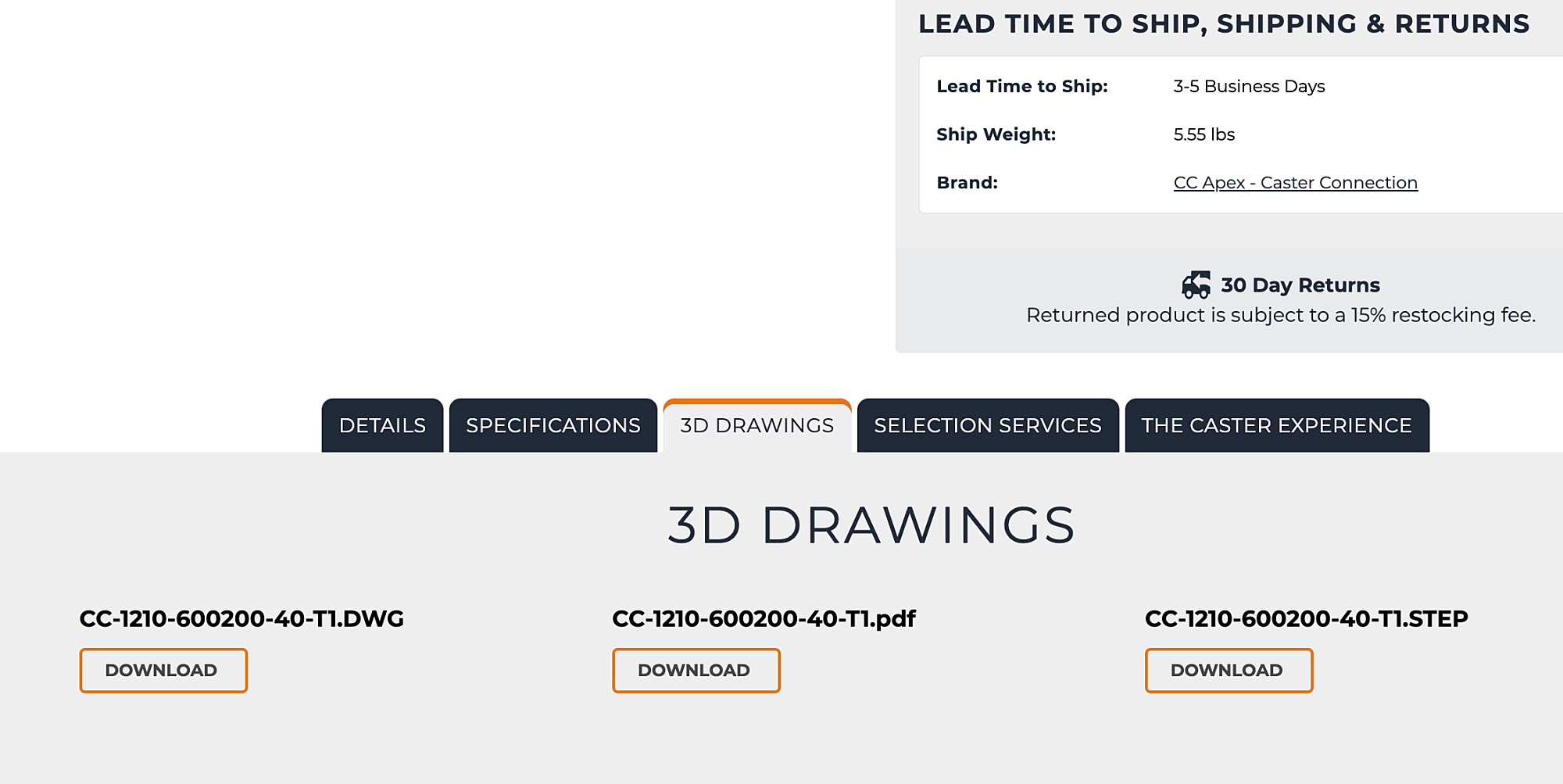 3D And 2D CAD Files For Casters: Easy Access | Caster Connection
