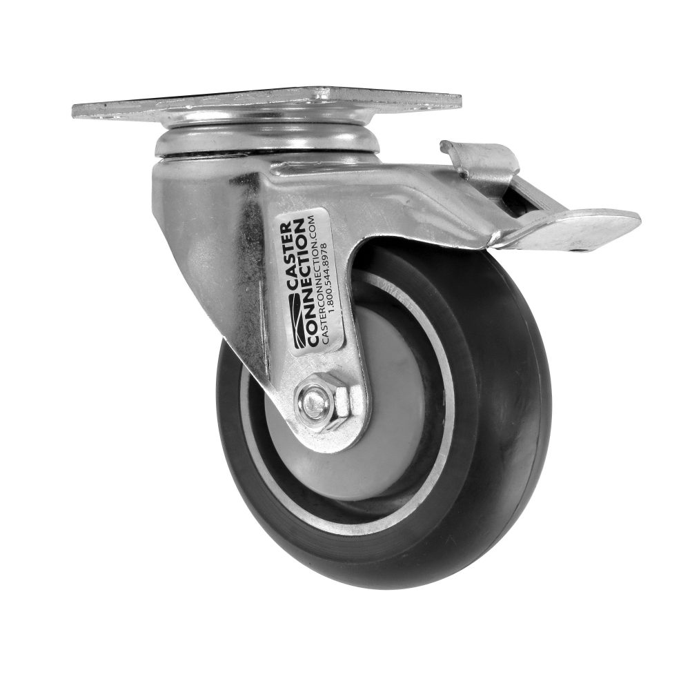 4" Gray CC Apex Rigid Caster 400 lbs. | Caster Connection