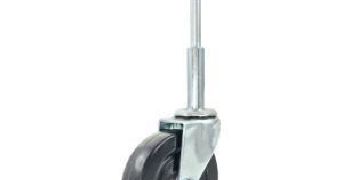 3" Black Rubber Ladder Stem Caster 120 lbs. | Caster Connection