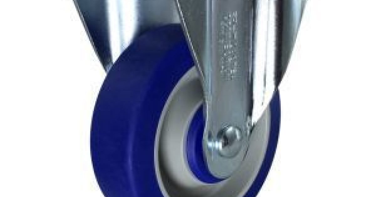 4" Blue Thermoplastic Rubber Rigid Caster 300 lbs. | Caster Connection