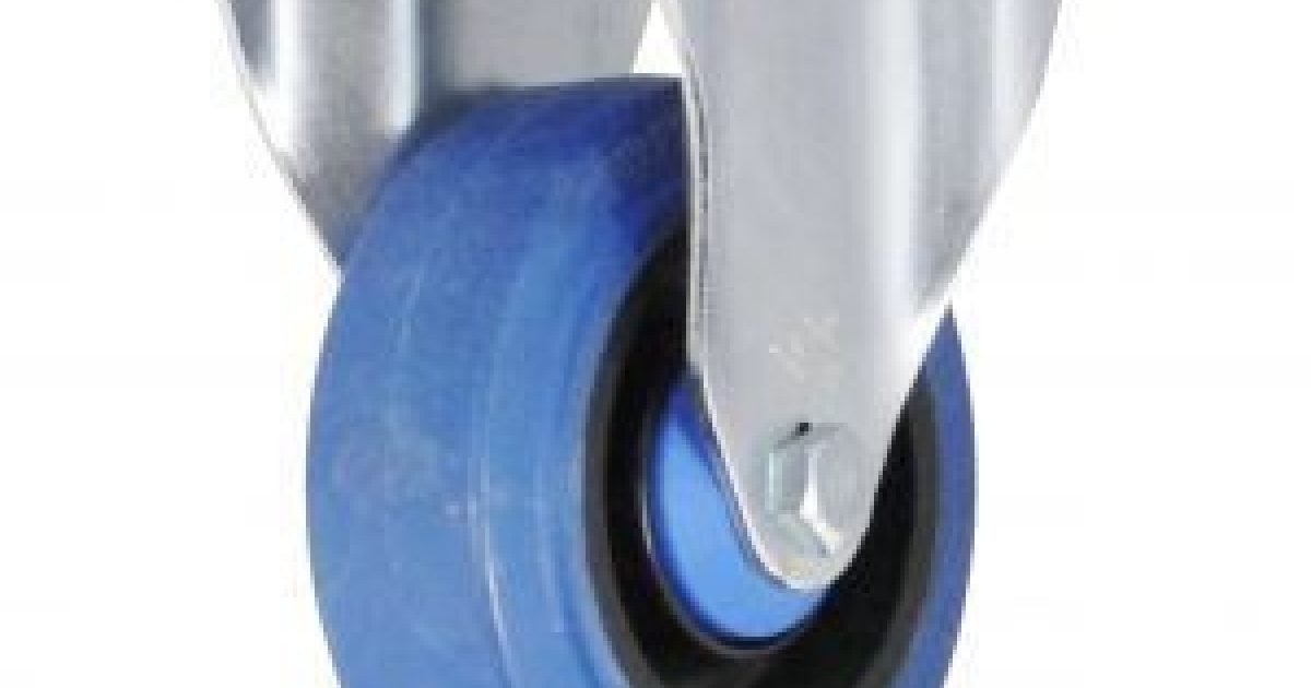 4" Blickle Blue Elastomer Rigid Caster 400 lbs. | Caster Connection