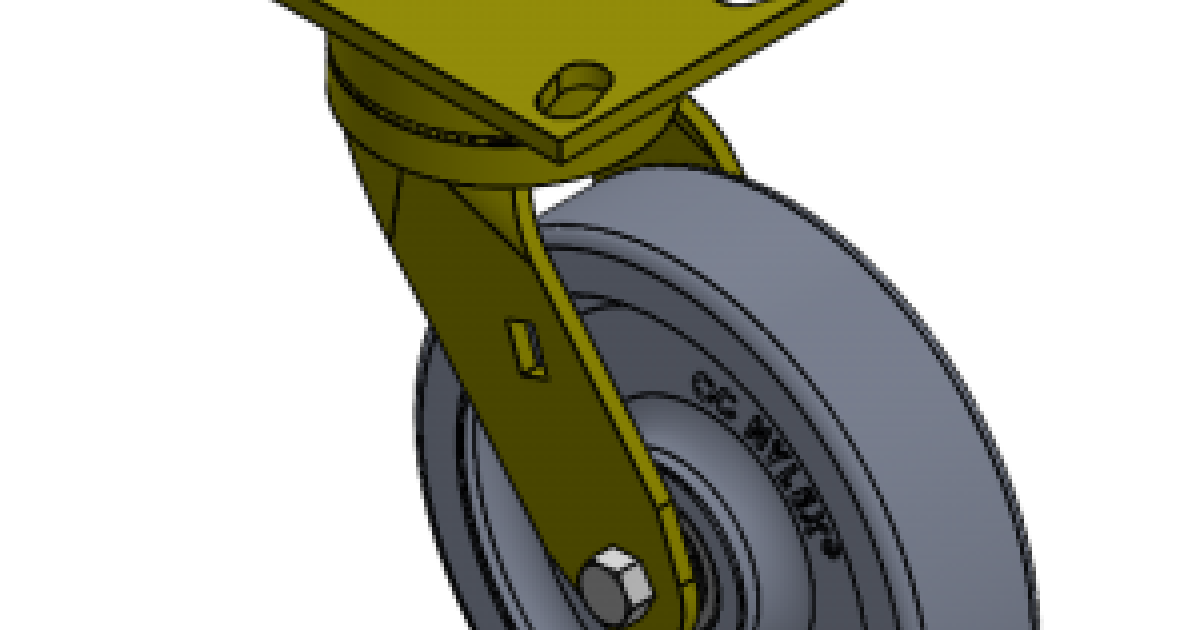 8" X 2" CC NYLEX MAINTENANCE-FREE SWIVEL CASTER w/ EXTENDED SWIVEL LEAD ...