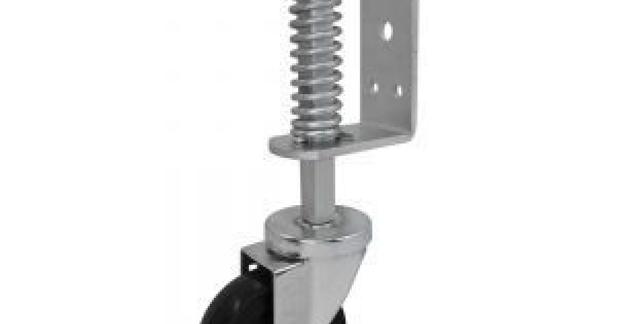 4" Black Rubber Spring-Loaded Gate Caster 225 lbs. | Caster Connection