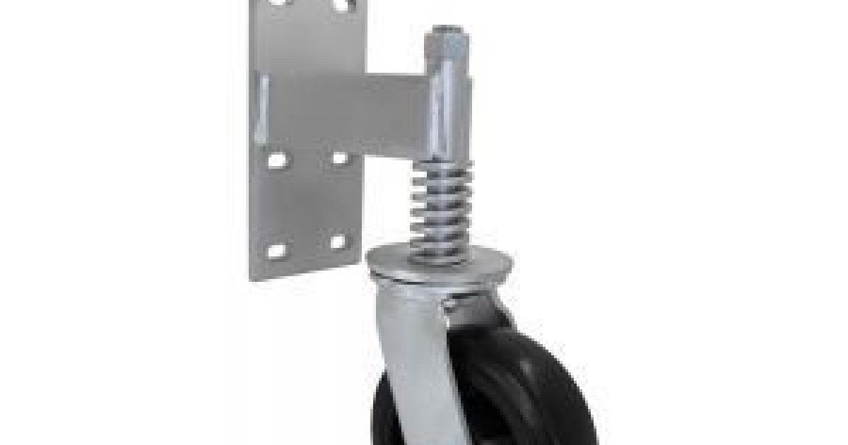6" Black Rubber Spring-Loaded Gate Caster 550 lbs. | Caster Connection