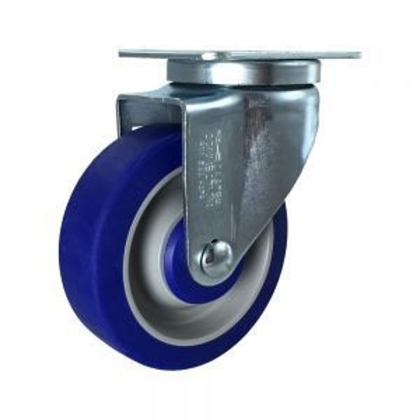 4" Blue Thermoplastic Rubber Swivel Caster | Caster Connection