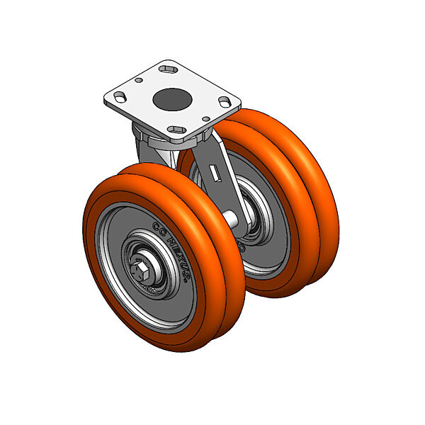 8" CC Nexus Maintenance-Free Outrigger-Style Swivel Caster - 4" X 4-1/2 ...