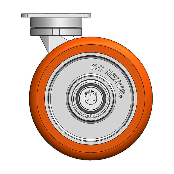 8" CC Nexus Maintenance-Free Outrigger-Style Swivel Caster - 4" X 4-1/2 ...