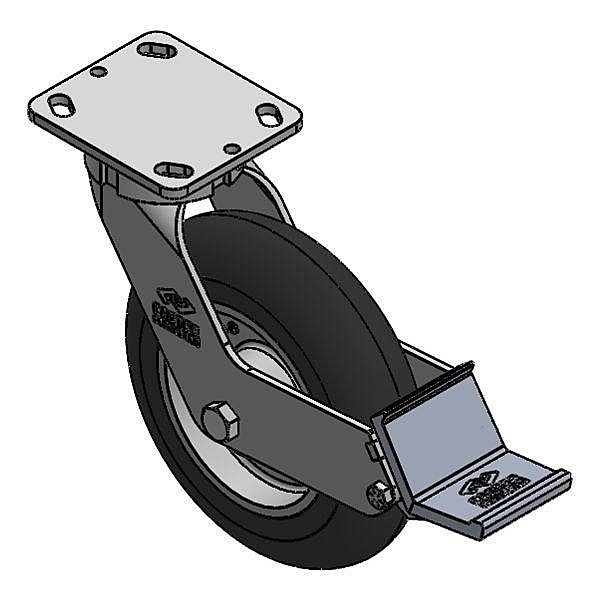 8" CC Apex Kingpinless Swivel Caster with Extended Swivel Lead and ...